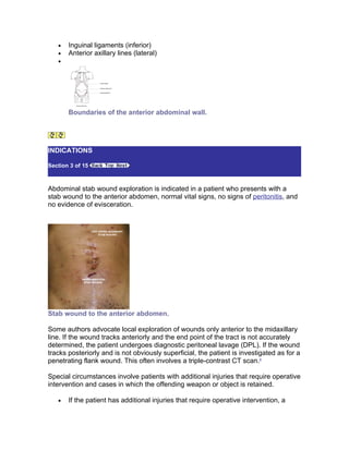Abdominal stab wound exploration | DOC