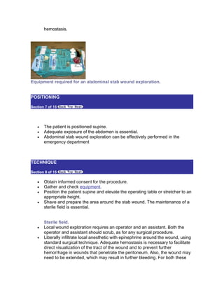 Abdominal stab wound exploration | DOC