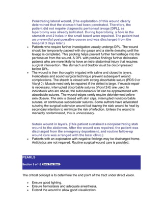 Abdominal stab wound exploration | DOC