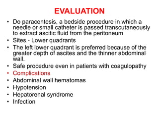 approach to ascites and abdominal swelling | PPTX