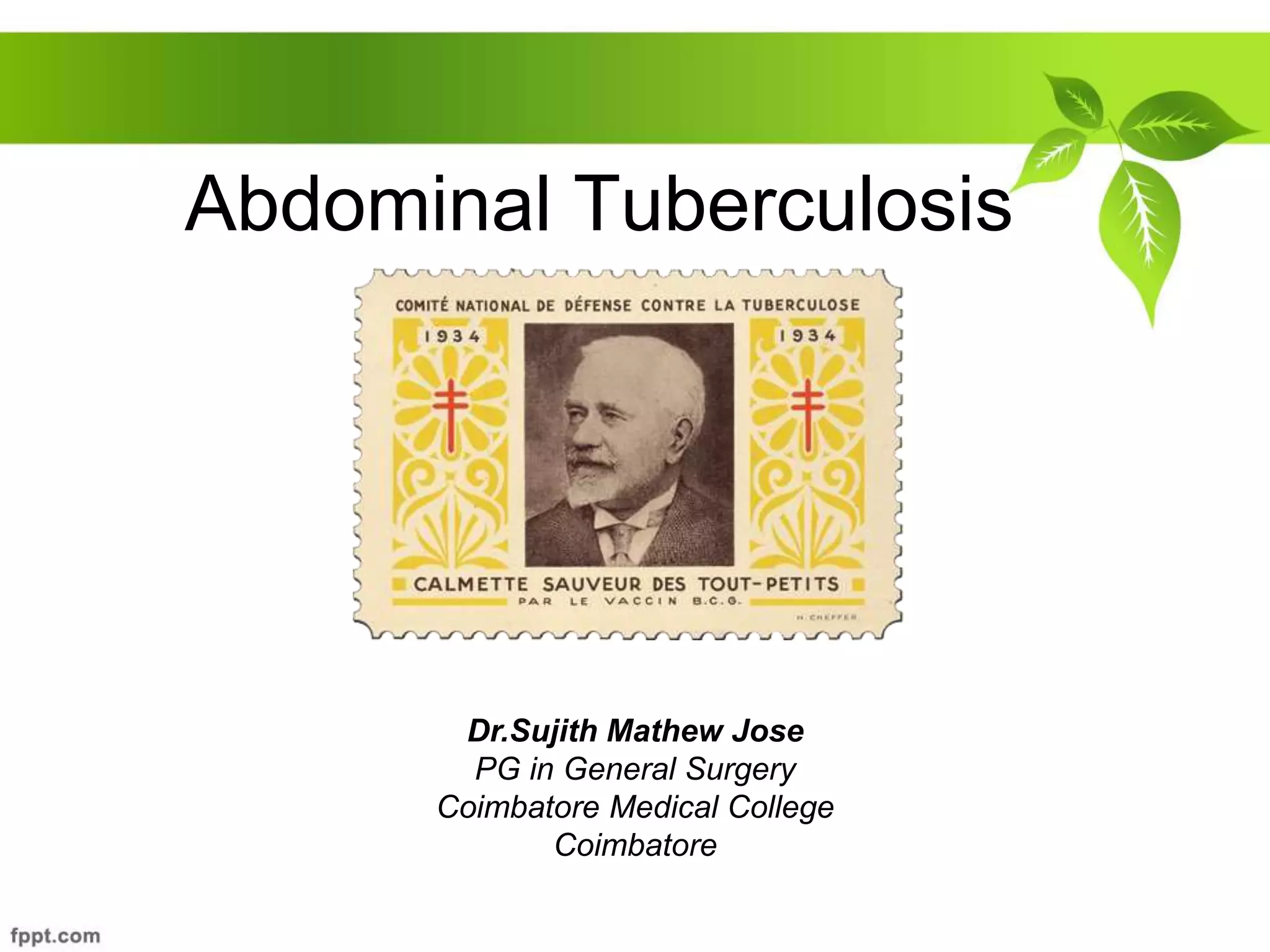 Abdominal Tuberculosis | PPTX