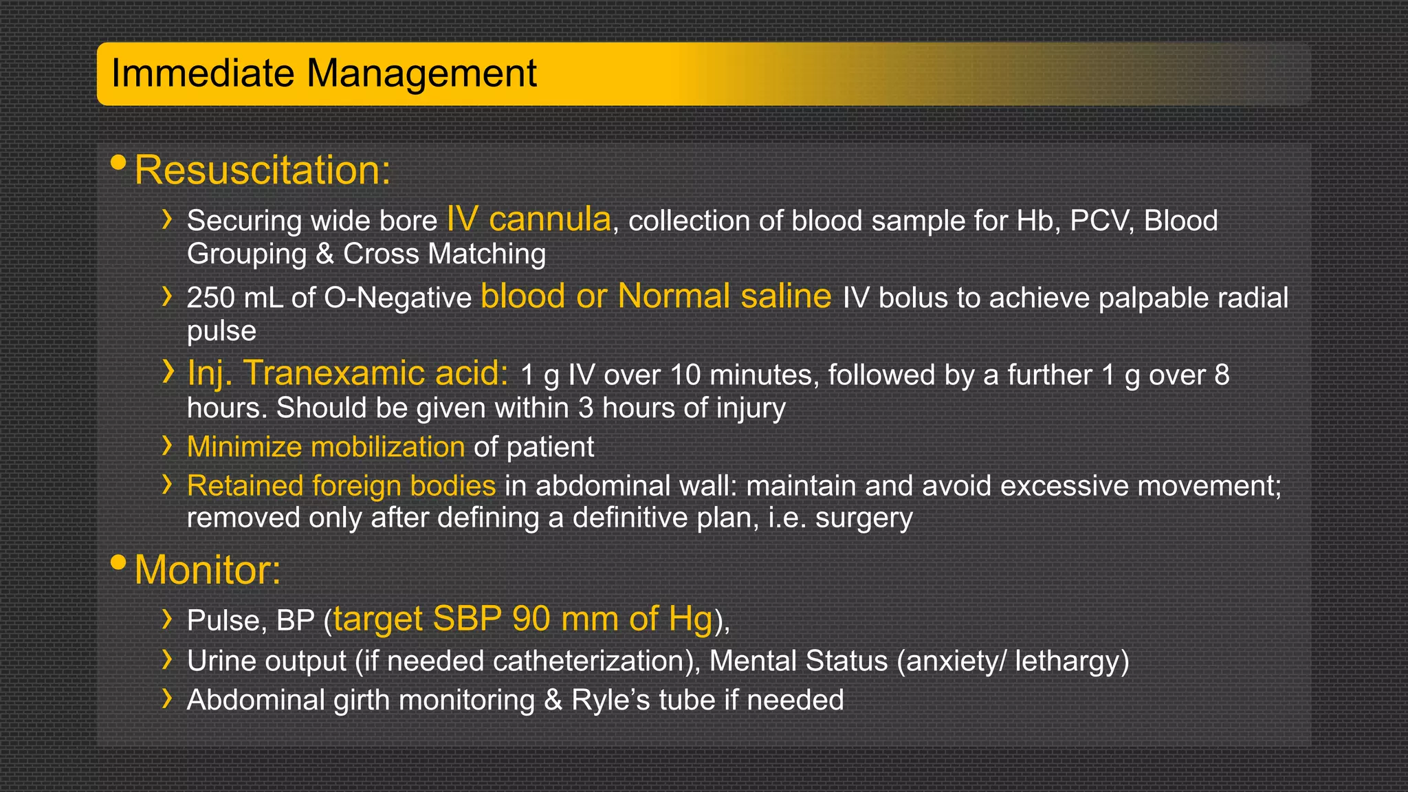 Abdominal trauma: diagnosis and management | PPTX