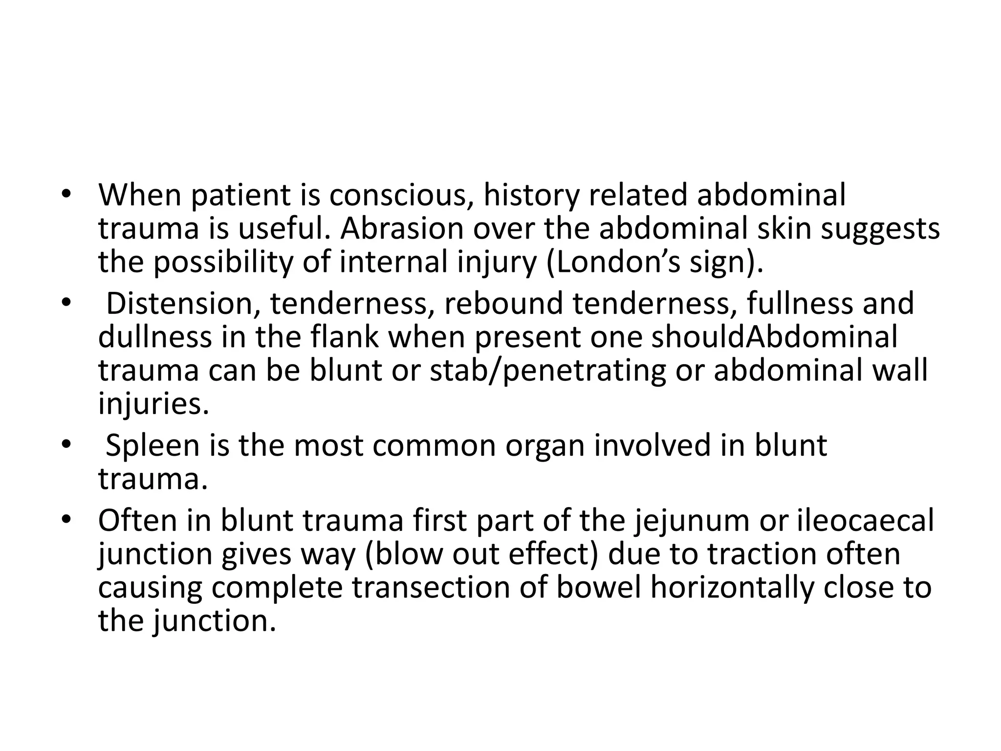 ABDOMINAL TRAUMA.pptx | Death, Injury, or Military Conflict | Sensitive ...