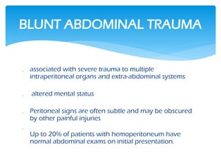 ABDOMINAL TRAUMA PRESENTATION, diagnosis | PPTX