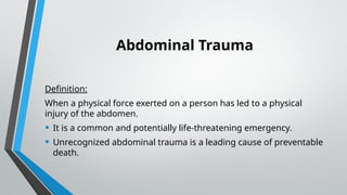 ABDOMINAL TRAUMA. Hope Kyomuhendo power point | PPTX