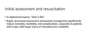 the abdominal trauma and solid organ injury | PPTX