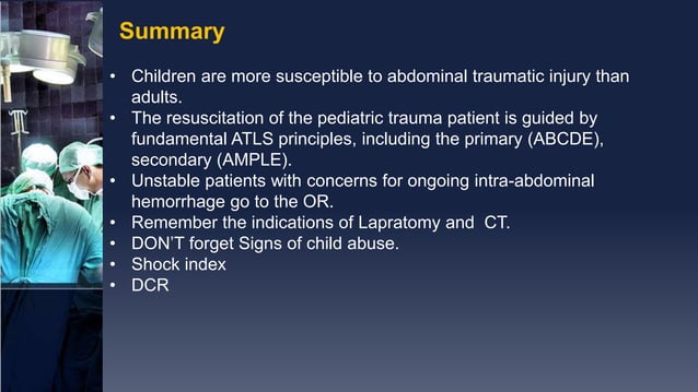 ABDOMINAL TRAUMA in pediatrics part one. | PPTX | First Aid | Injuries