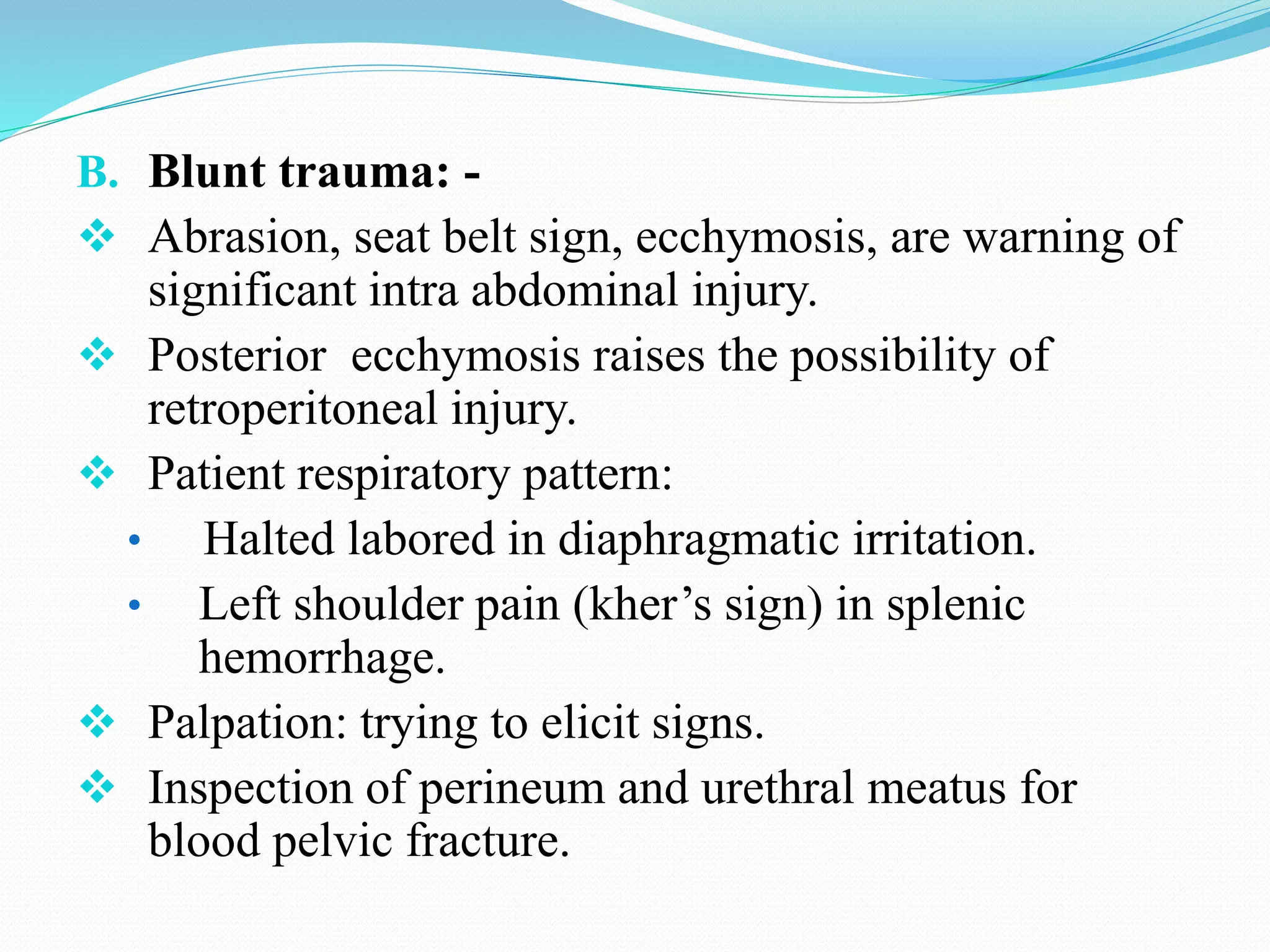 Abdominal trauma, an outlined management | PPTX