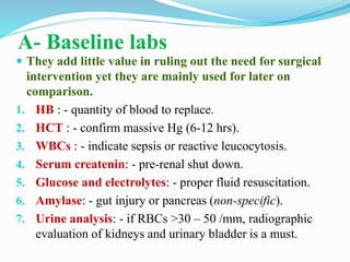 Abdominal trauma, an outlined management | PPTX