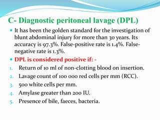 Abdominal trauma, an outlined management | PPTX