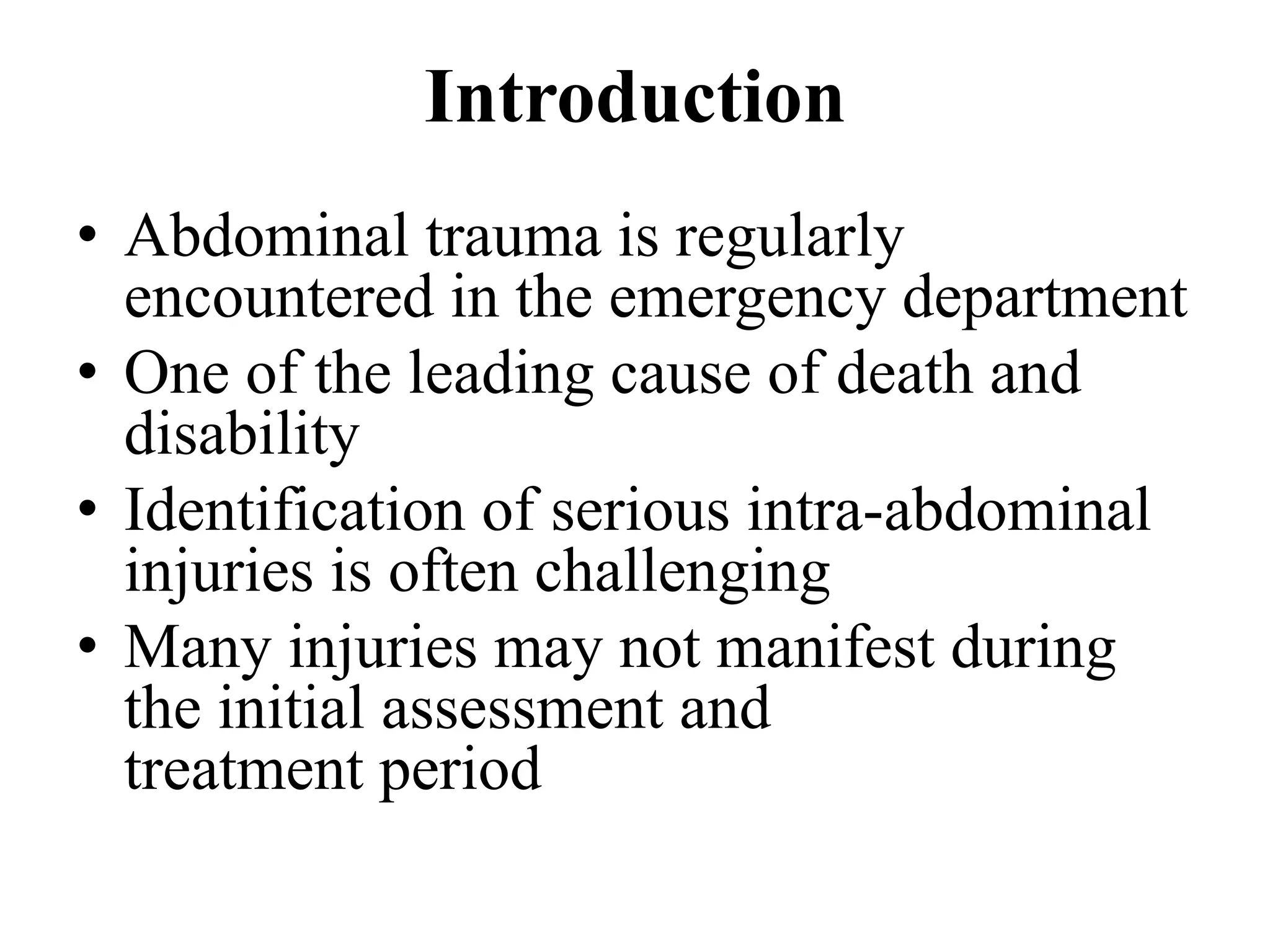 Abdominal trauma : an overview | PPTX