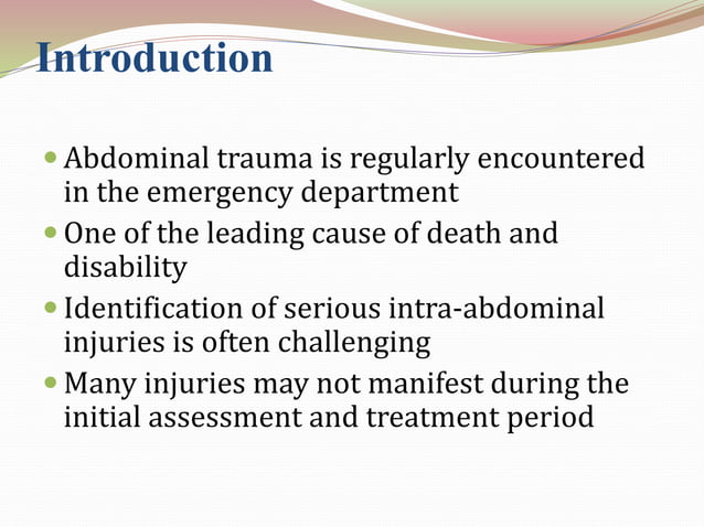 Abdominal trauma management | PPTX | First Aid | Injuries