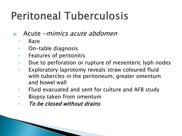 Abdominal tuberculosis | PPTX | Digestive Disorders | Diseases and Conditions