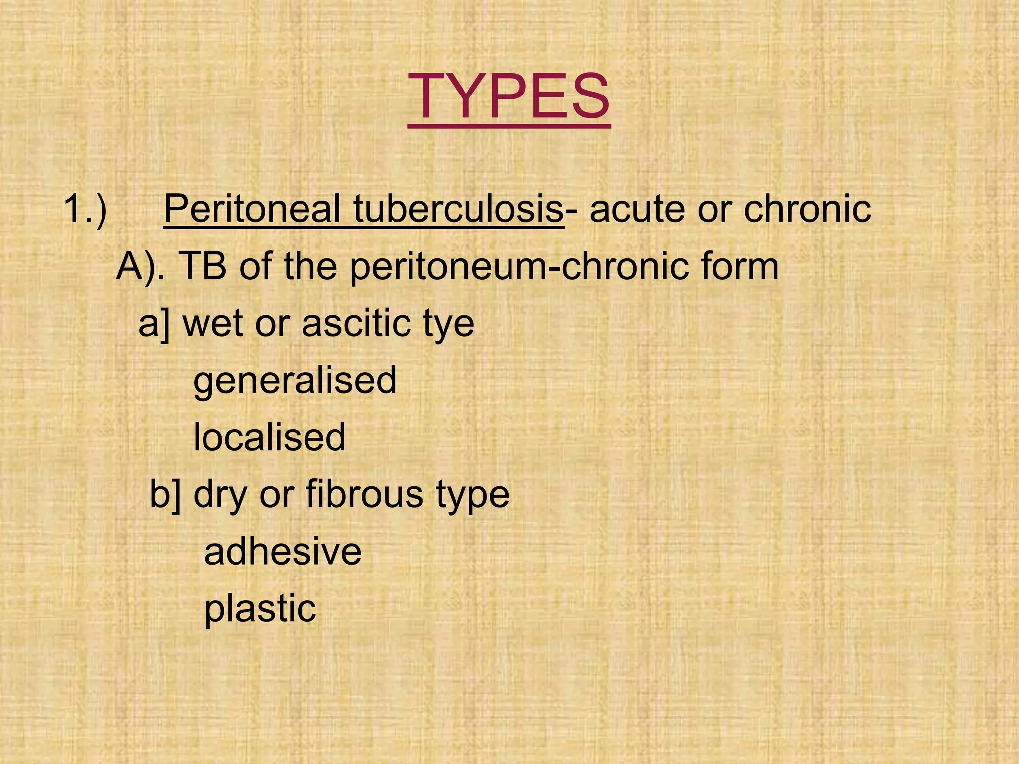 Abdominal tuberculosis | PPTX