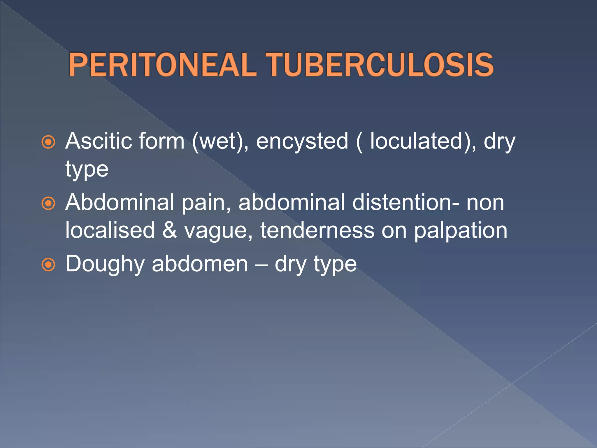 Abdominal tuberculosis | PPTX | Digestive Disorders | Diseases and ...