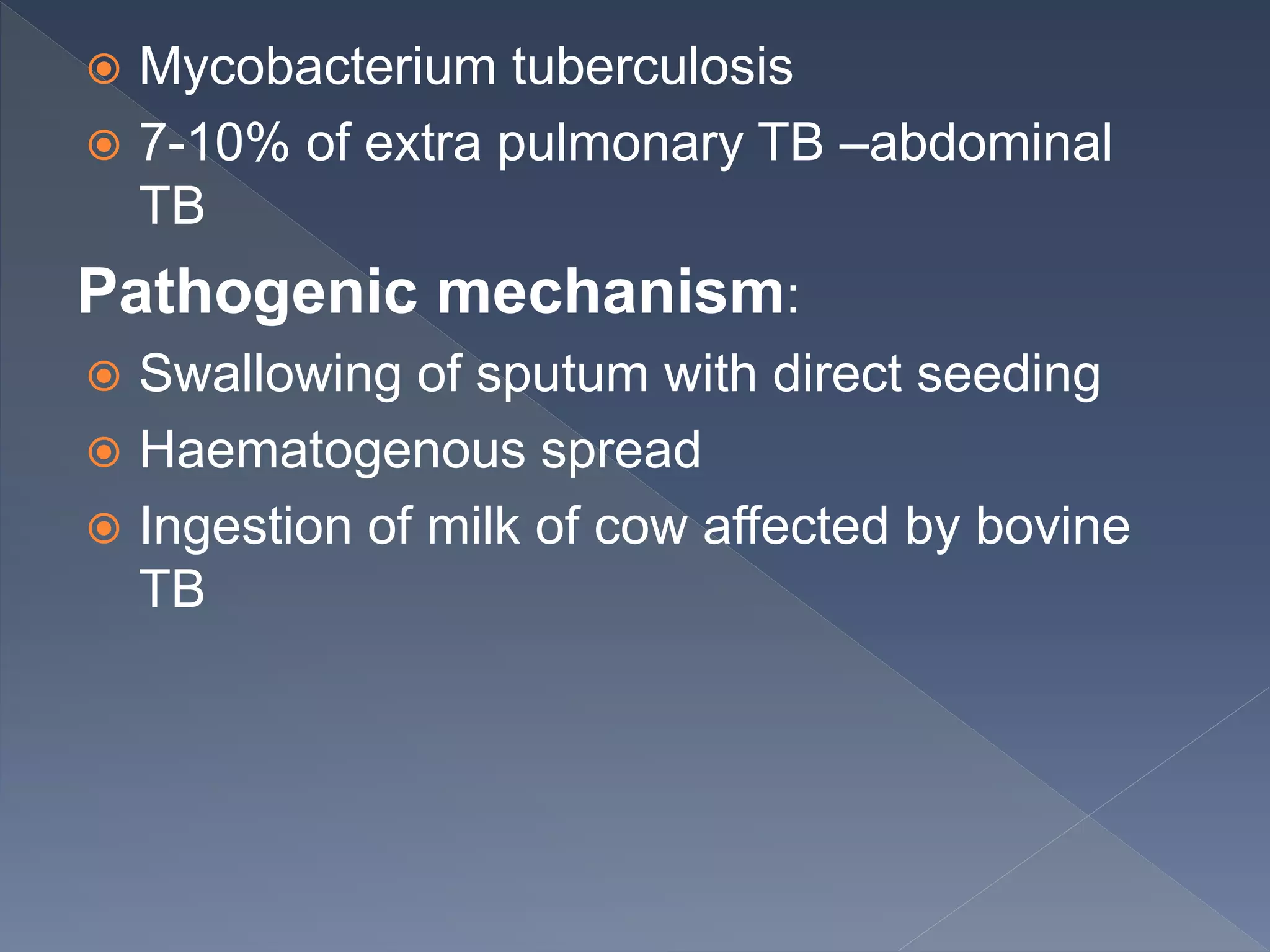 Abdominal tuberculosis | PPTX | Digestive Disorders | Diseases and Conditions