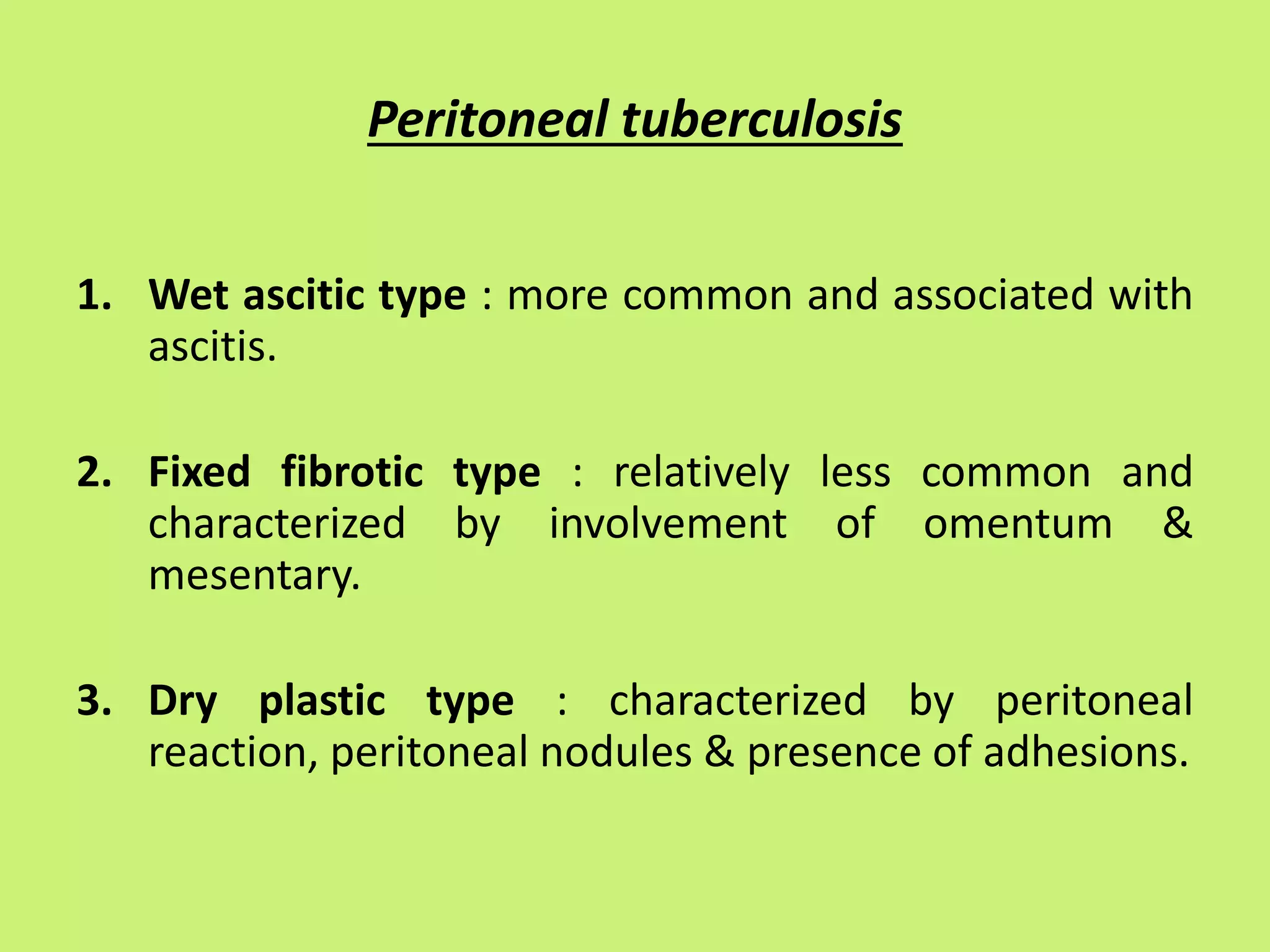 Abdominal tuberculosis | PPTX