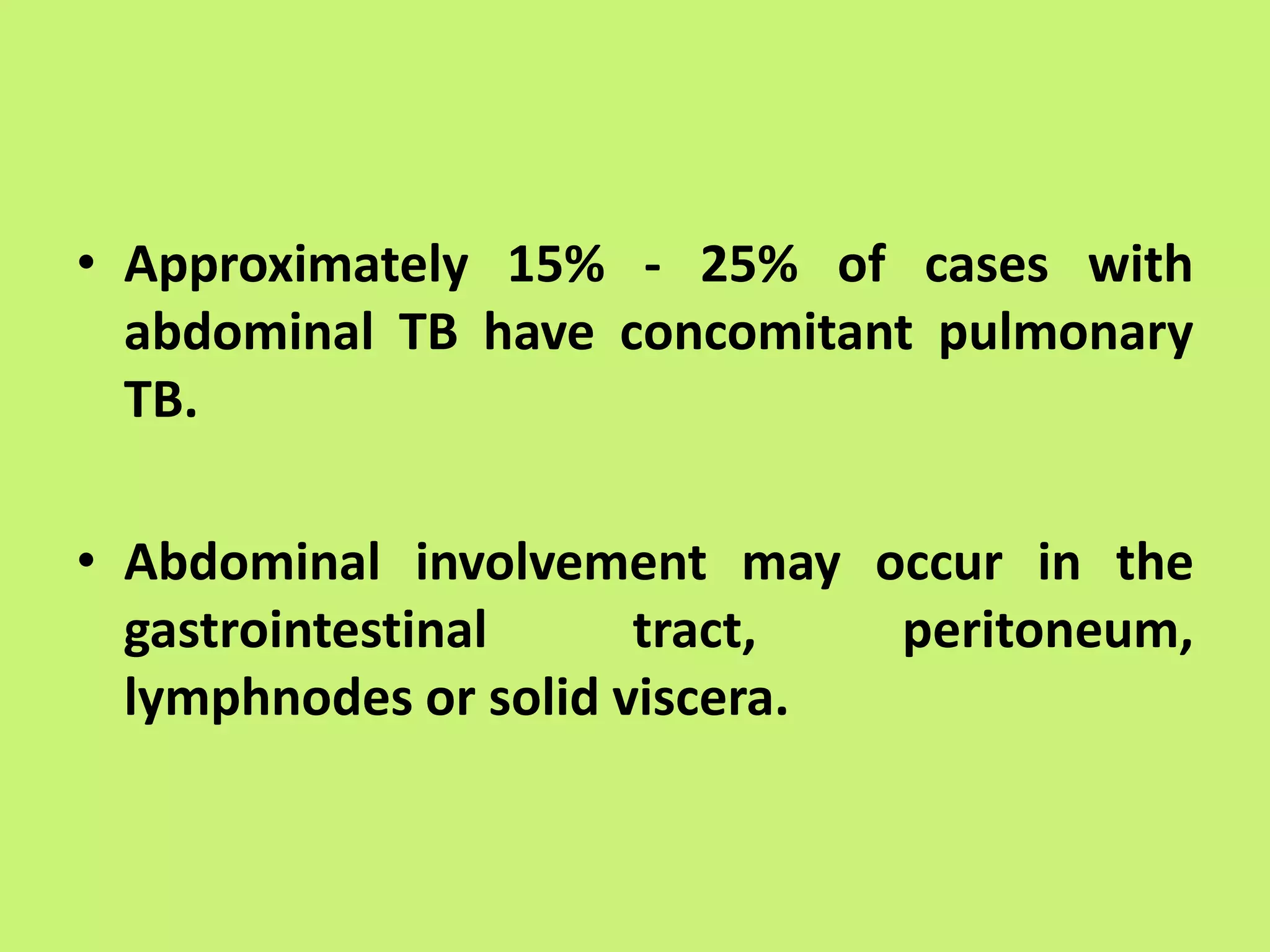 Abdominal tuberculosis | PPTX