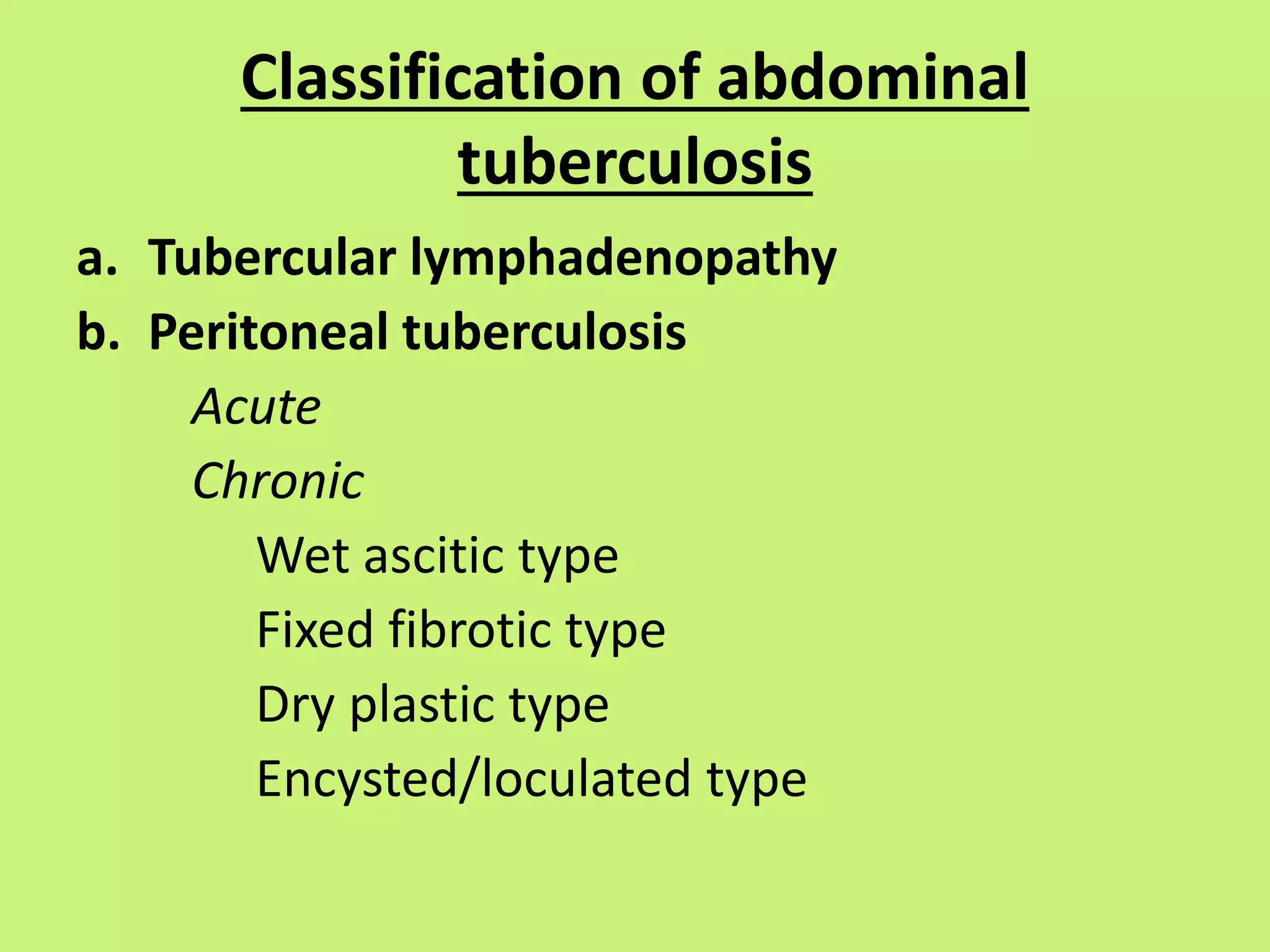 Abdominal tuberculosis | PPTX