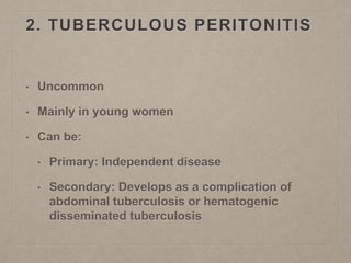 Abdominal Tuberculosis - Dr. Julius King Kwedhi | PPT