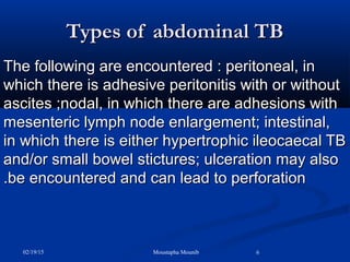 Abdominal tuberculosis in children | PPT