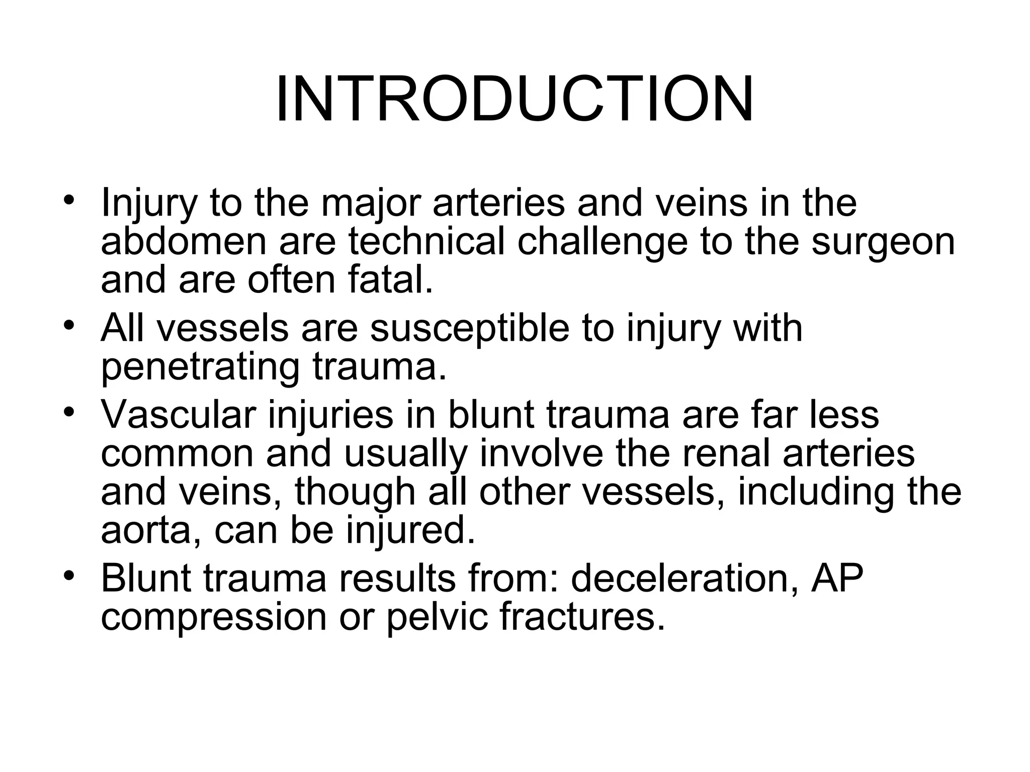 Abdominal vascular injuries | PPT