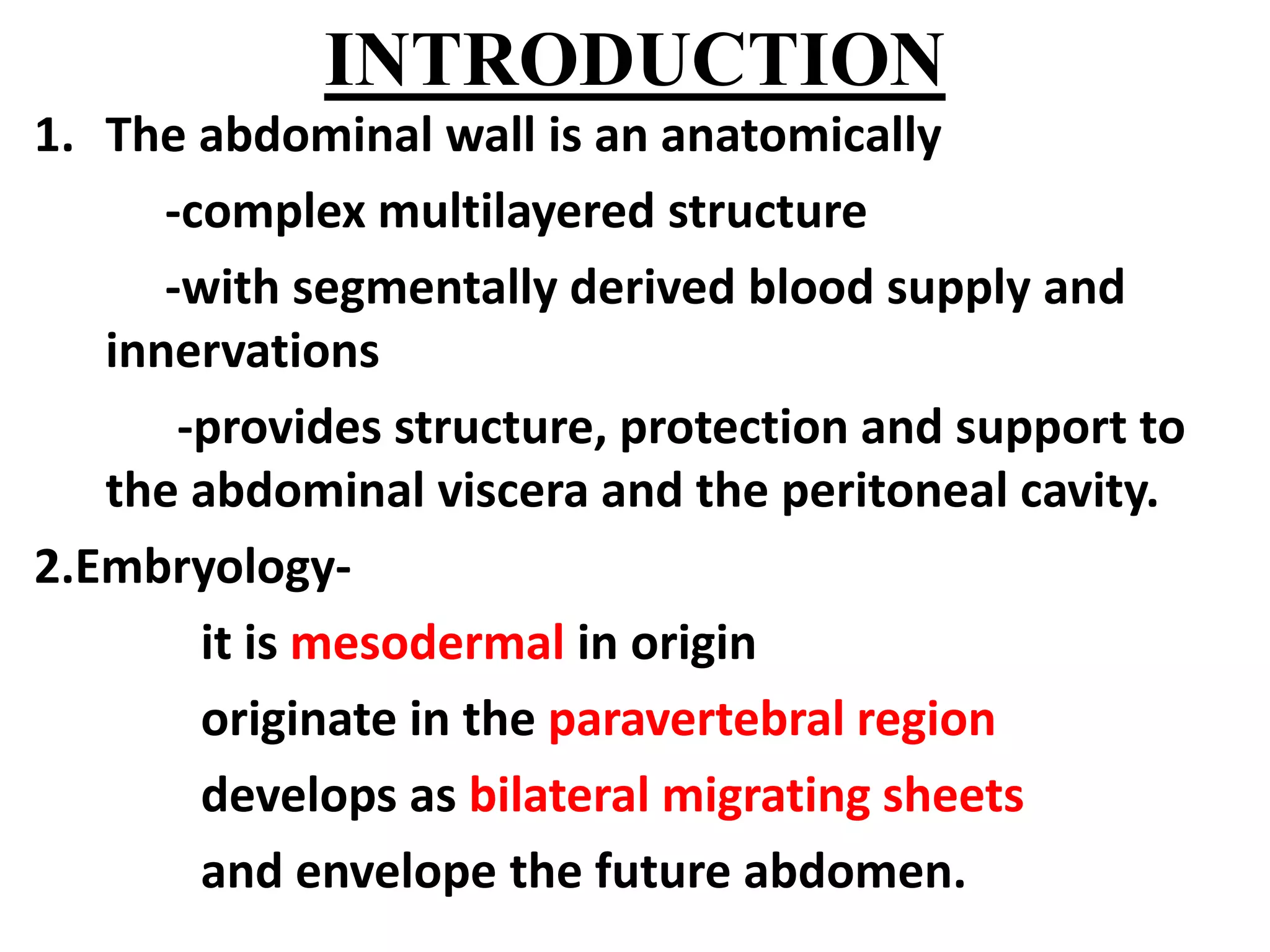 Abdominal wall anatomy and its clinical importance | PPTX