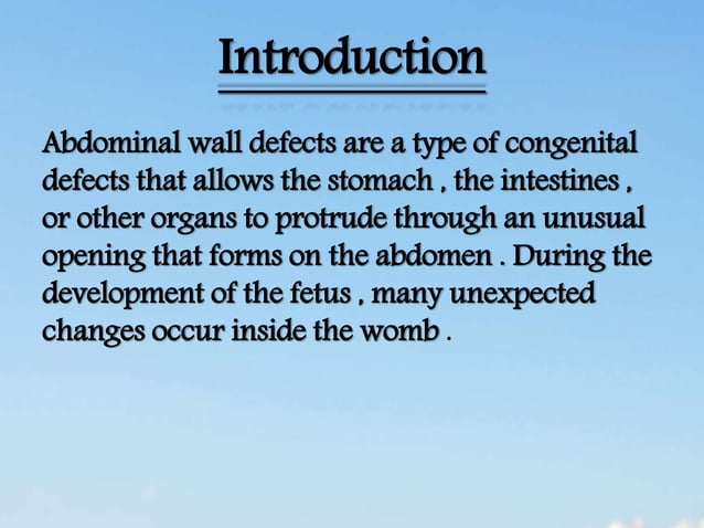 Abdominal wall defect | PPTX