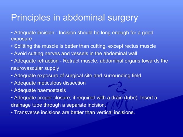 Abdominal wall incision | PPT | Death, Injury, or Military Conflict ...
