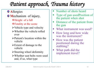 Abdominopelvic trauma by ft | PPTX