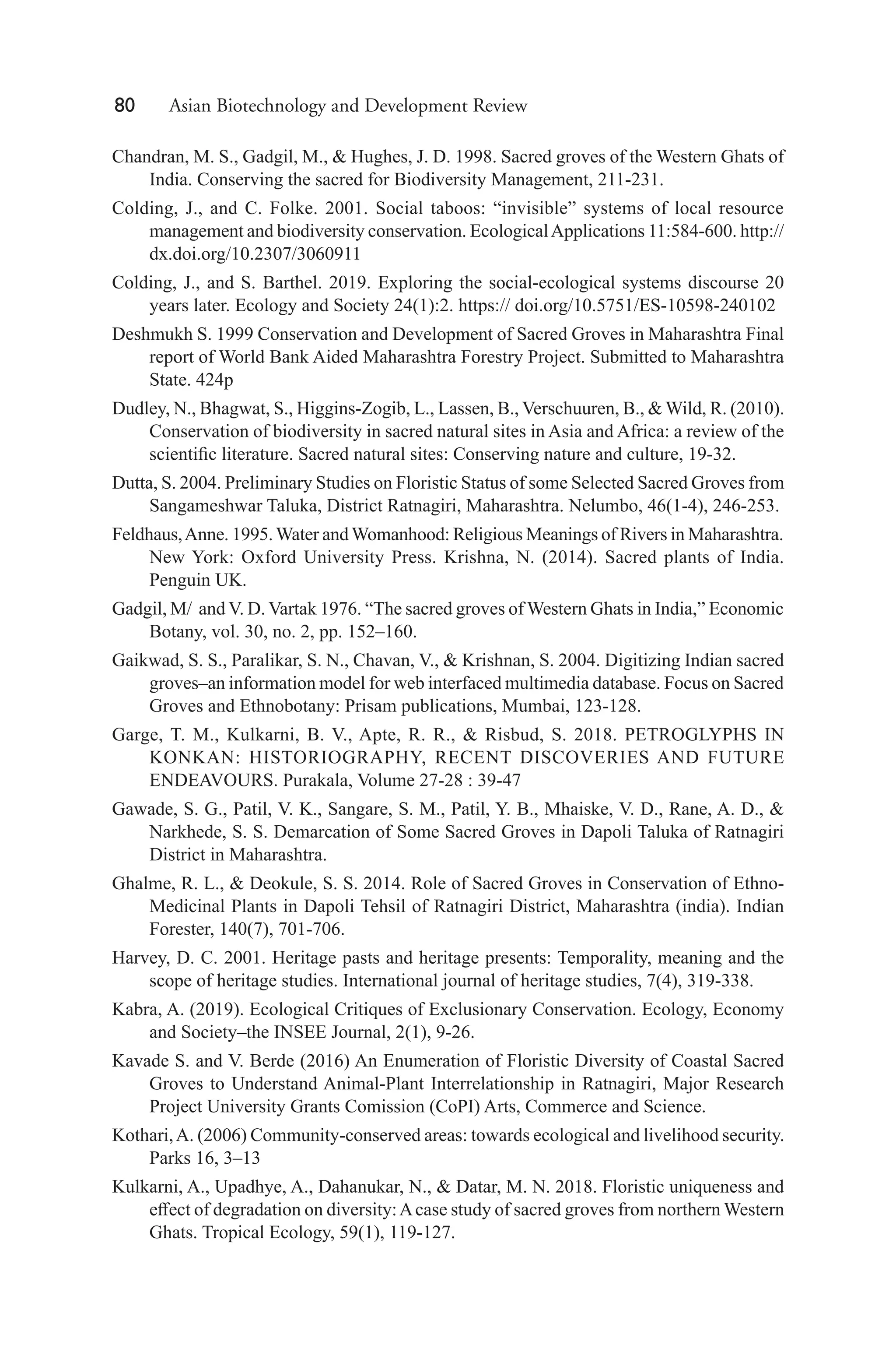 Conceptualising Framework for Local Biodiversity Heritage Sites (LBHS ...
