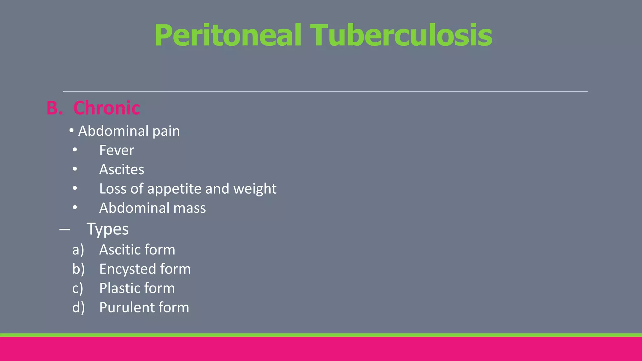 Abdominal Tuberculosis | PPT