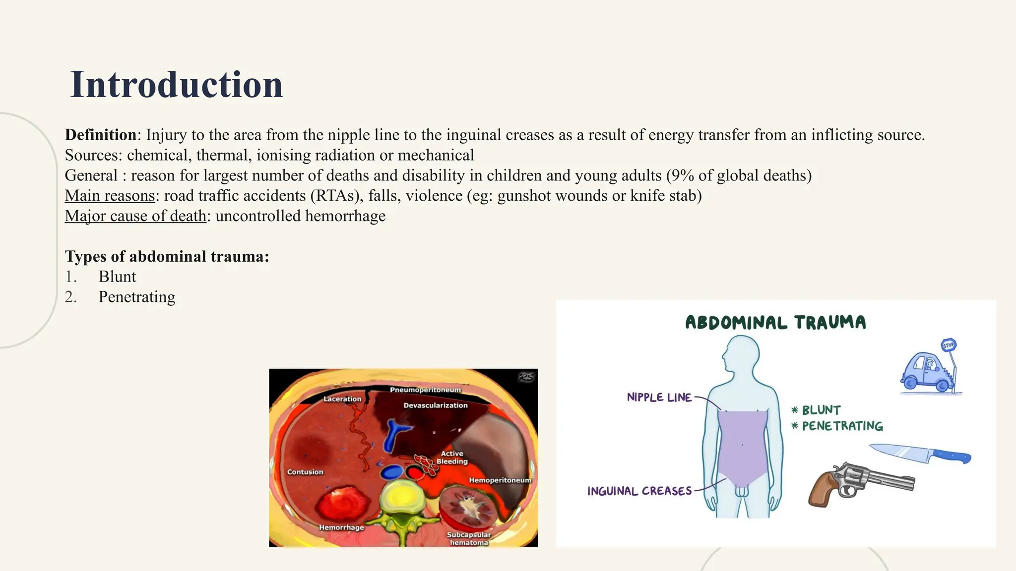 abdominal trauma basics, diagnosis, treatment, organ wise ...
