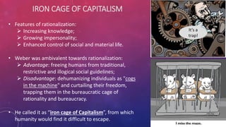 "Iron cage of capitalism” of Weber. evidences of rationalization in ...
