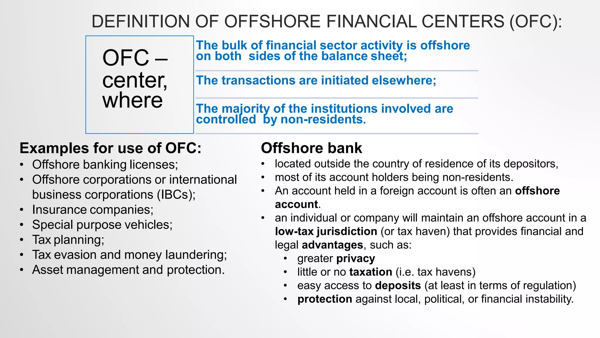 World offshore centers. How It works | PPTX