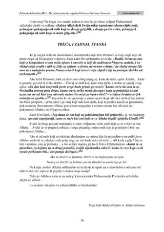 Abdul Muhsin ibn Abdurrahman - sjecat cete se onoga sto sam vam rekao | PDF