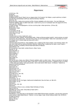 Abdul Muhsin ibn Abdurrahman - sjecat cete se onoga sto sam vam rekao | PDF