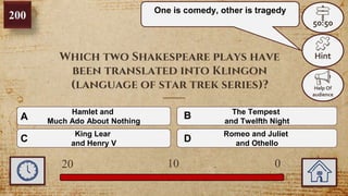William Shakespeare. Quiz | PPTX