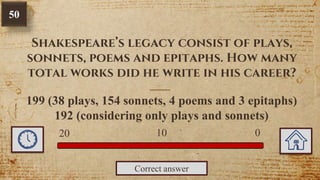 William Shakespeare. Quiz | PPTX