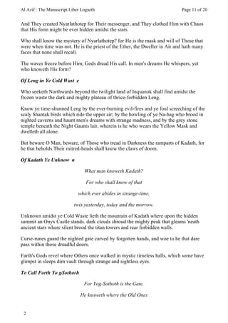 Abdul alhazred al-azif wilson hay-turner_langford_version | PDF