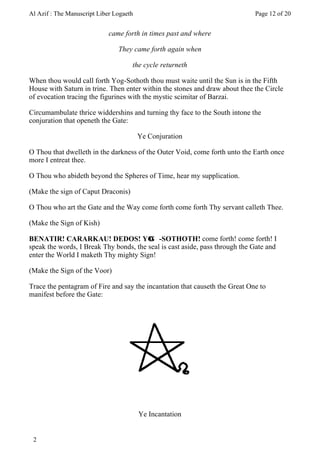 Abdul alhazred al-azif wilson hay-turner_langford_version | PDF ...