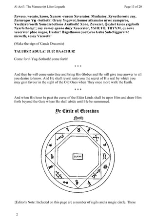 Abdul alhazred al-azif wilson hay-turner_langford_version | PDF ...