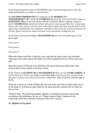 Abdul alhazred al-azif wilson hay-turner_langford_version | PDF