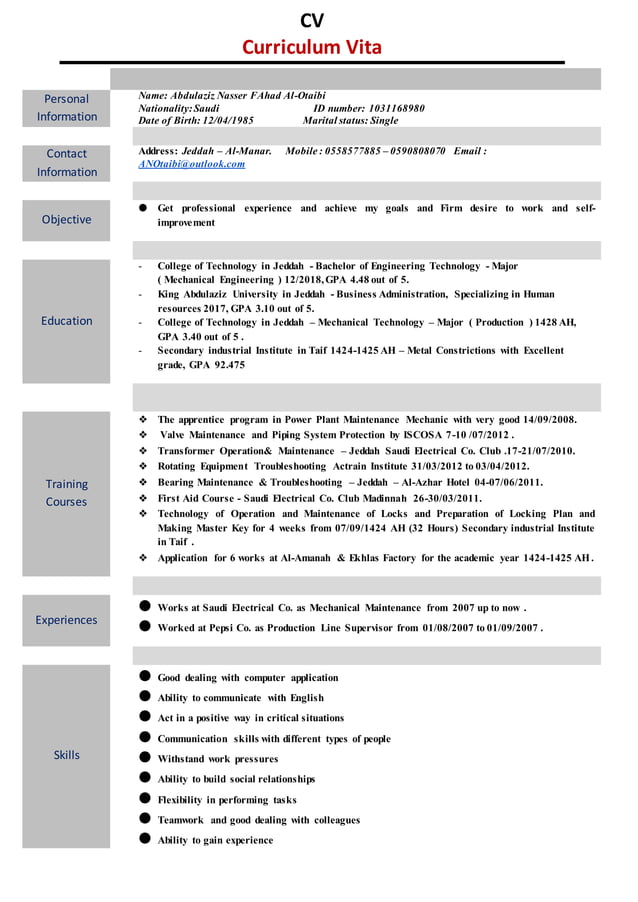 Abdulaziz alotaibi c.v | DOCX