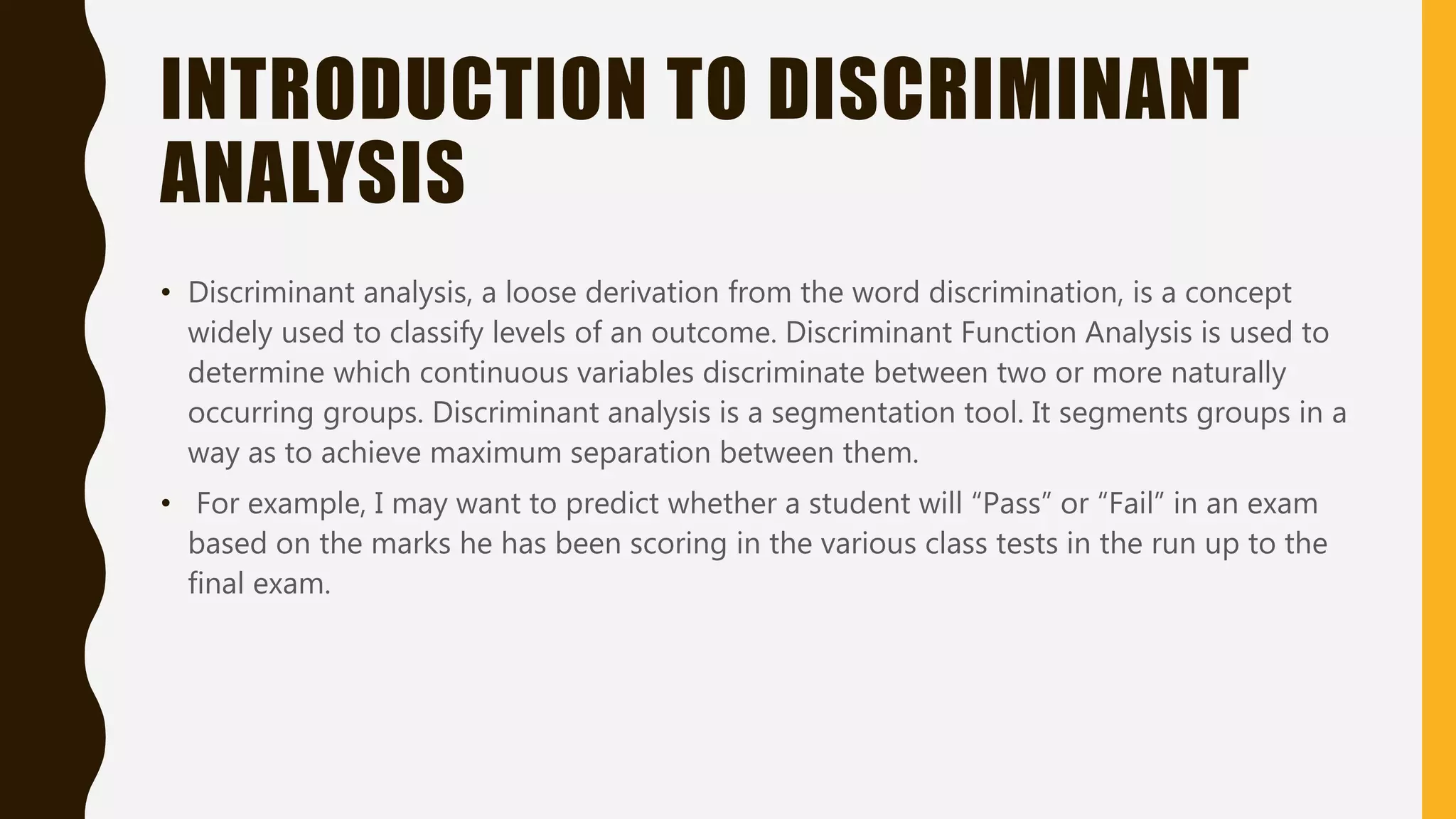 discrimination analysis | PPTX