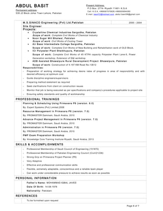 Abdul basit resume | DOC