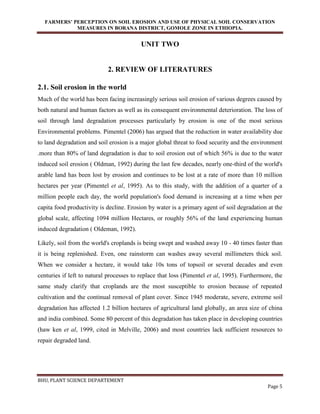 ASSESSEMENT OF FARMERS’ PERCEPTION ON SOIL EROSION AND USE OF PHYSICAL ...