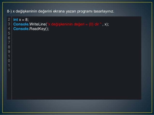 Programlama Temelleri Değişkenler