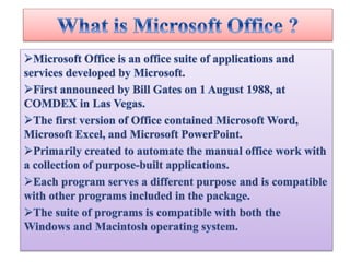 Presentation on Microsoft Office | PPT