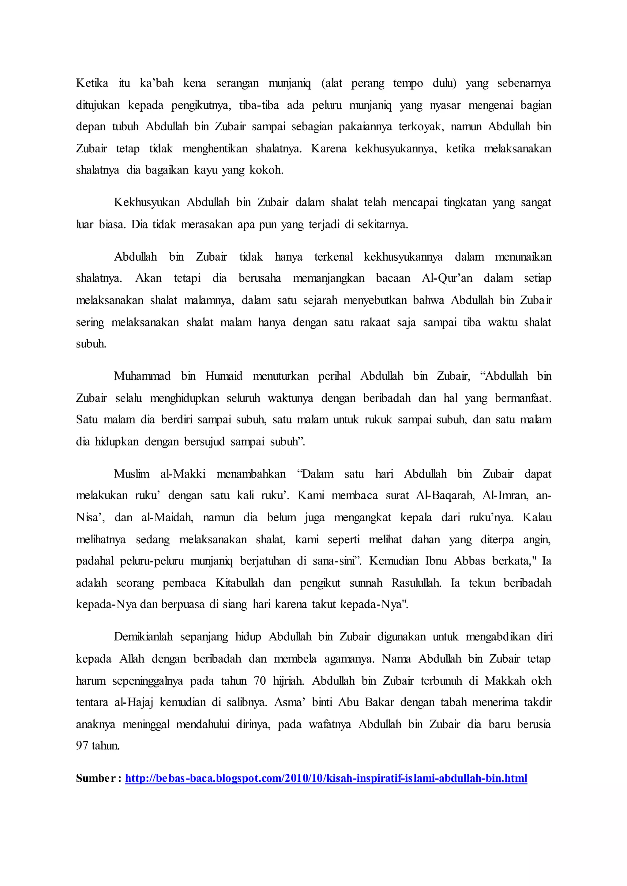 Abdullah bin zubair | DOCX